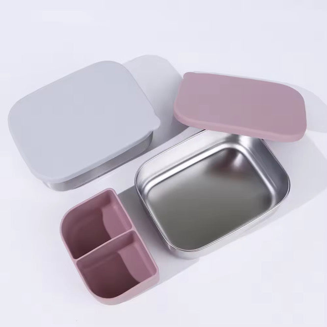 Stainless Steel Lunch Box with Silicone Lid & Insert Options – True