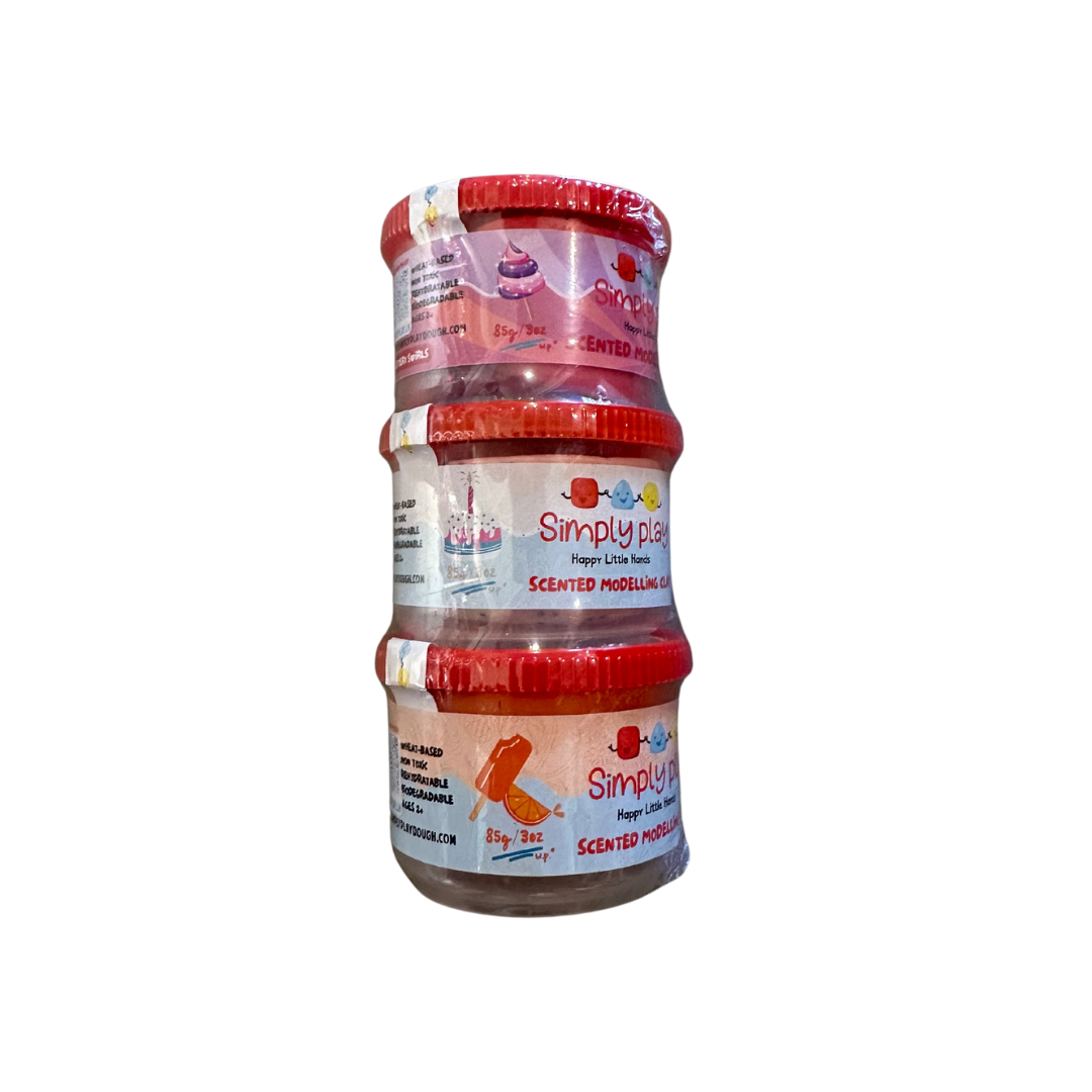 Non-Toxic Scented Play Dough - Cotton Candy 3 Tub Glitter Pack | True