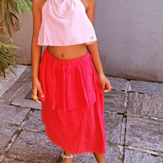 Traditional Awurudu Skirt - Hot Pink – True