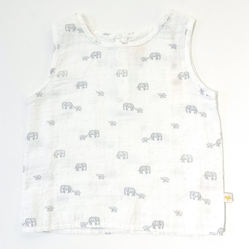 Muslin Vest - Grey Elephant – True